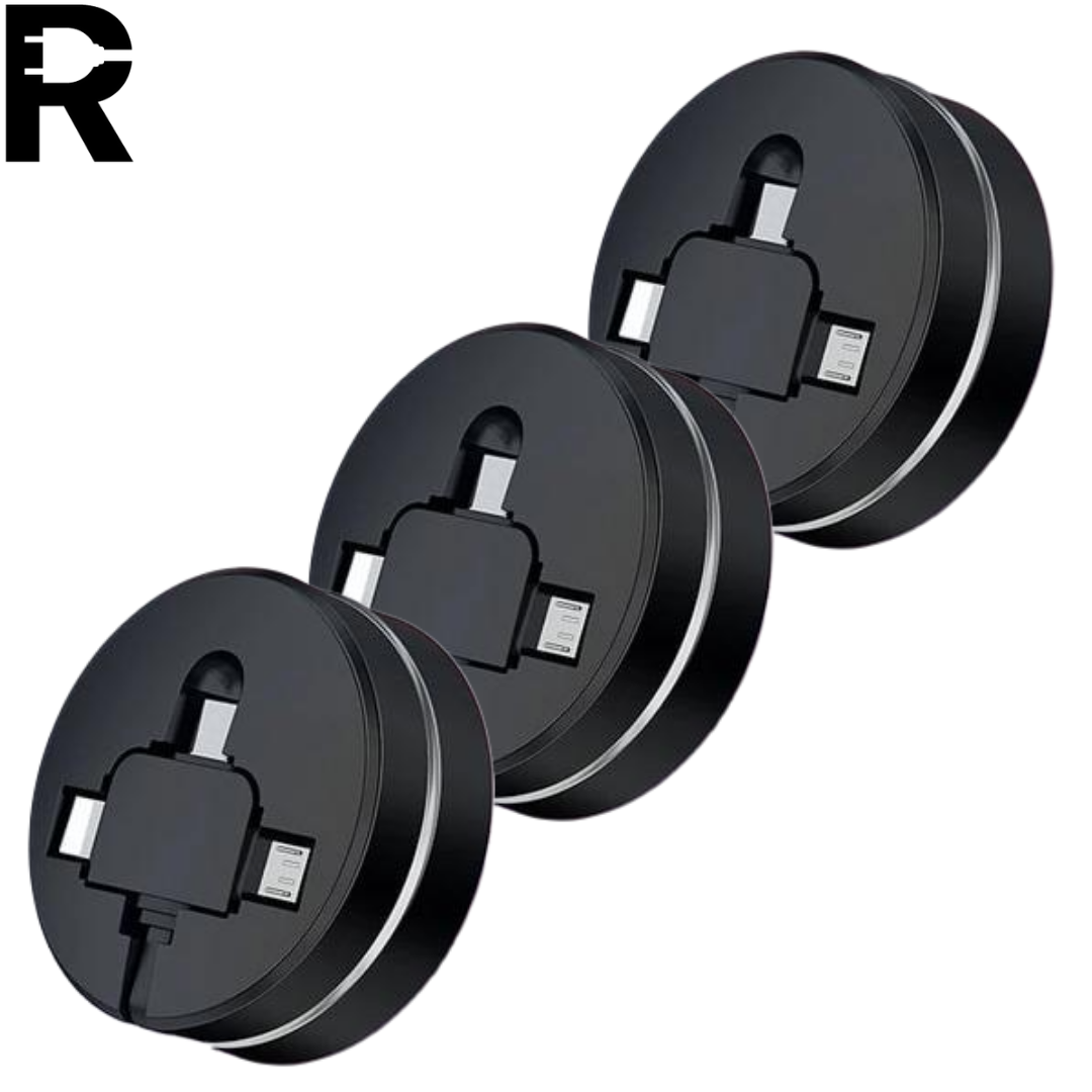 Retracto™ One: 3 in 1 Retractable USB Charging Cable